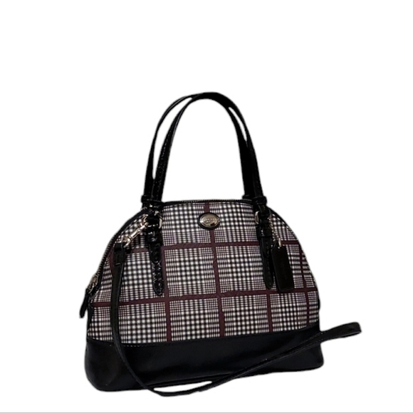 Coach | Bags | Coach Peyton Glen Plaid Check Mini Dome Satchel Shoulder ...